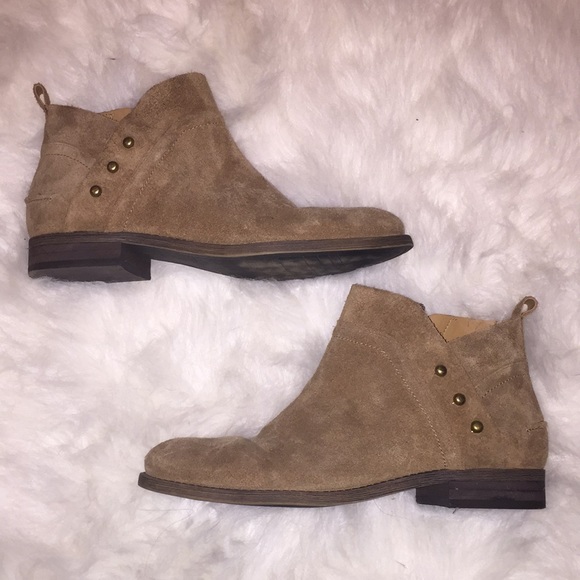 Franco Sarto | Shoes | Franco Sarto Embellished Brown Suede Ankle Boots ...